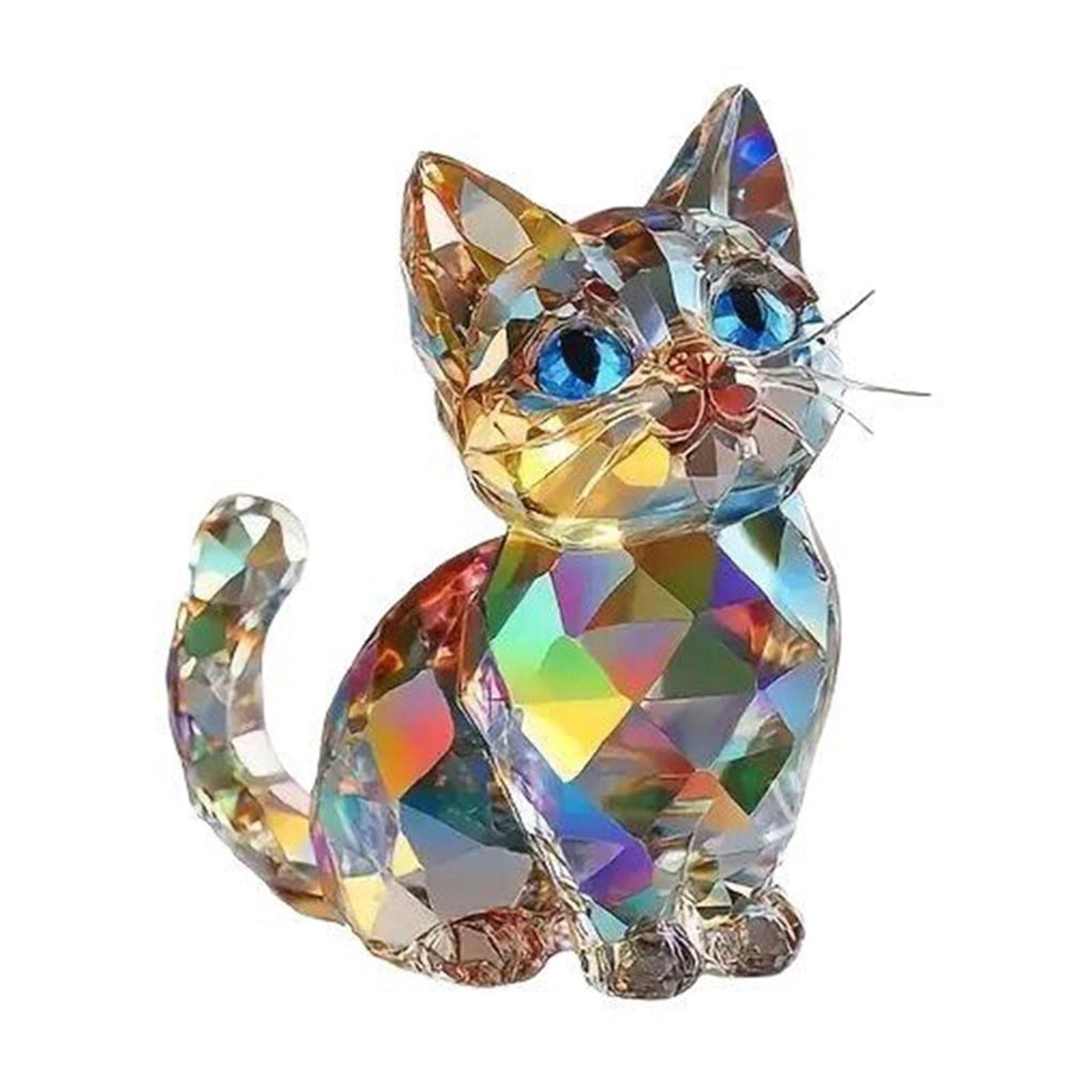 Acrylic Artificial Cat Home Decor Desktop Ornament, Mini Cat Ornaments ...