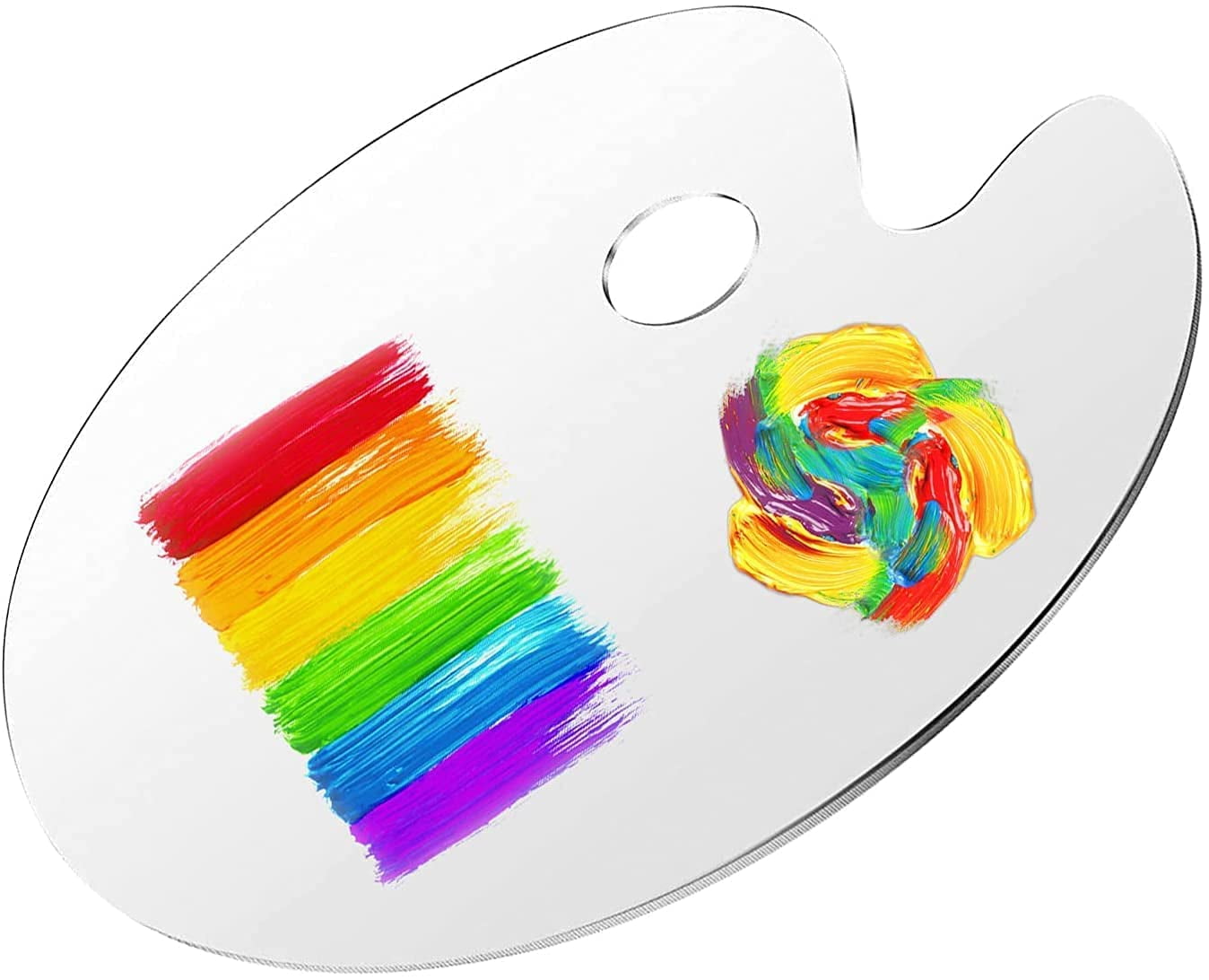 Acrylic Artist Paint Palette Clear Oval NonStick Oil Paint Palette ...