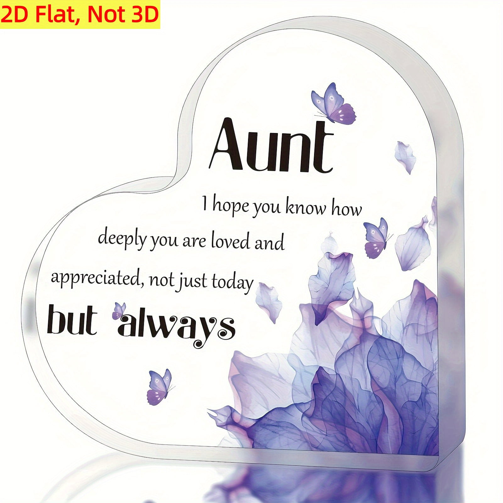Acrylic Aunt Appreciation Sign 3.9X3.9 Inch Transparent Durable ...