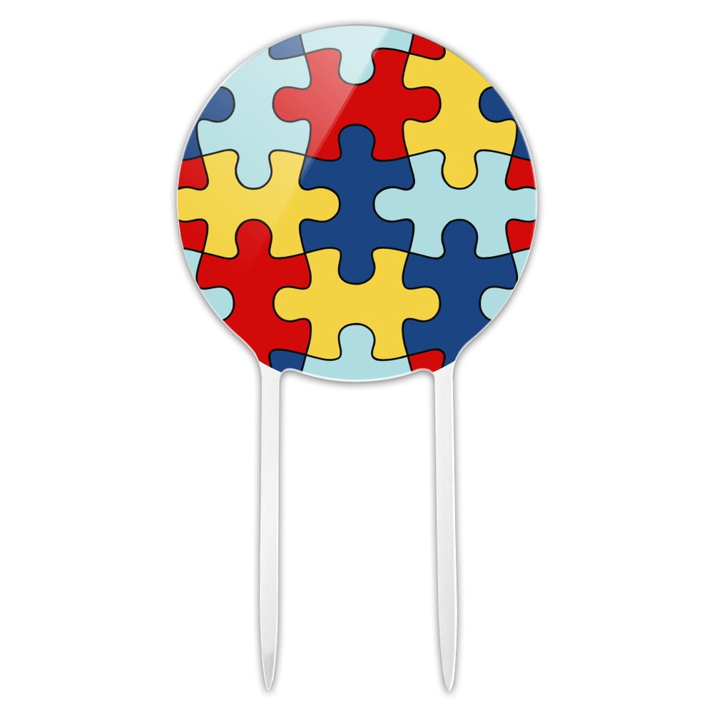 Acrylic Autism Awareness Diversity Puzzle Pieces Cake Topper Party ...