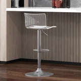 Acrylic Bar Stools with Back, Stylish Modern Adjustable Swivel Counter ...