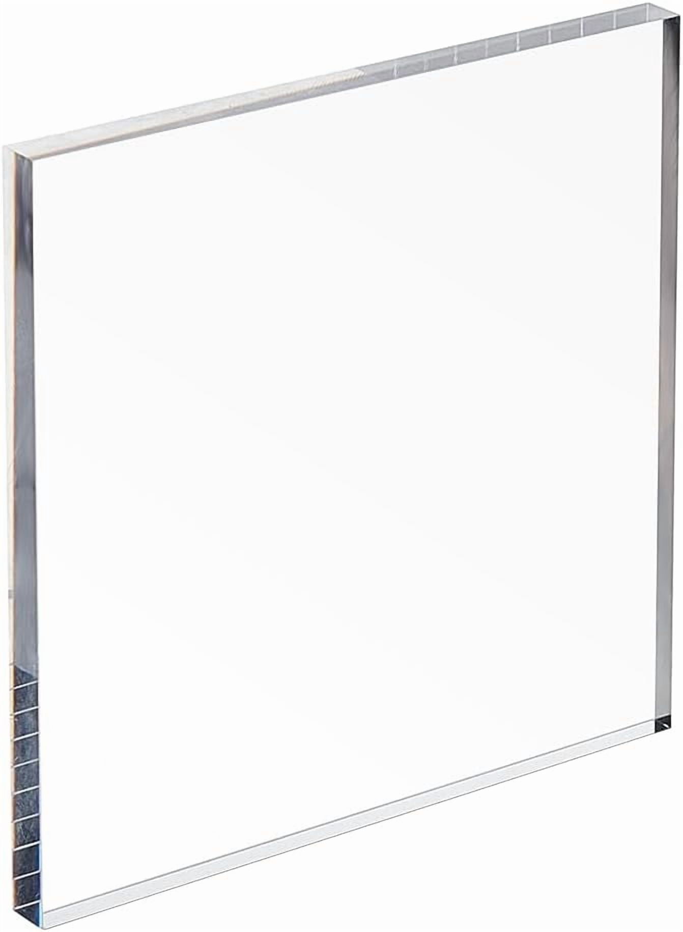 Acrylic Base Stand 5x5 Inch Square Clear Polished Block Cube Riser ...