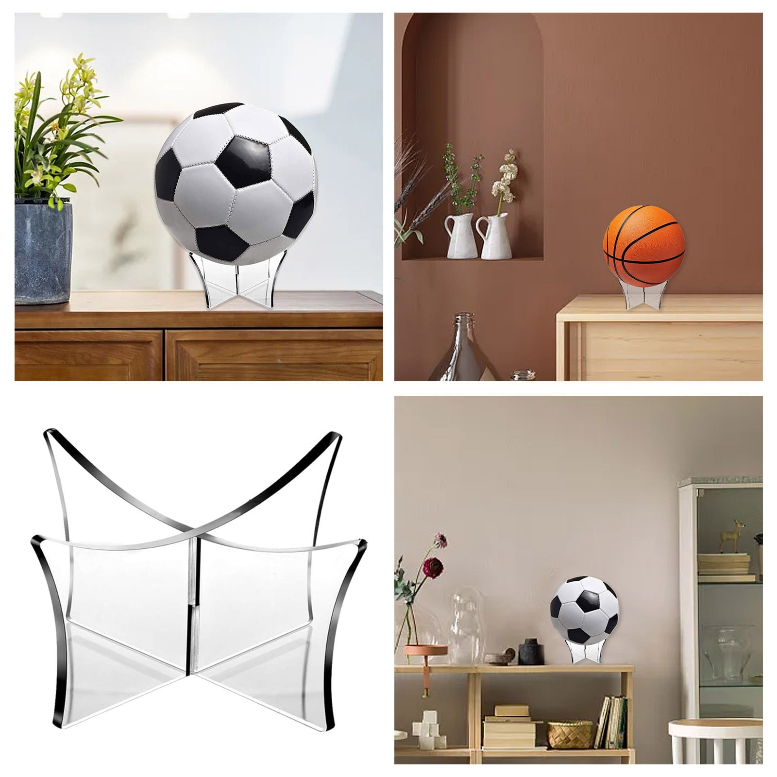 Acrylic Basketball Display Stand, Clear Football Holders for Displays ...