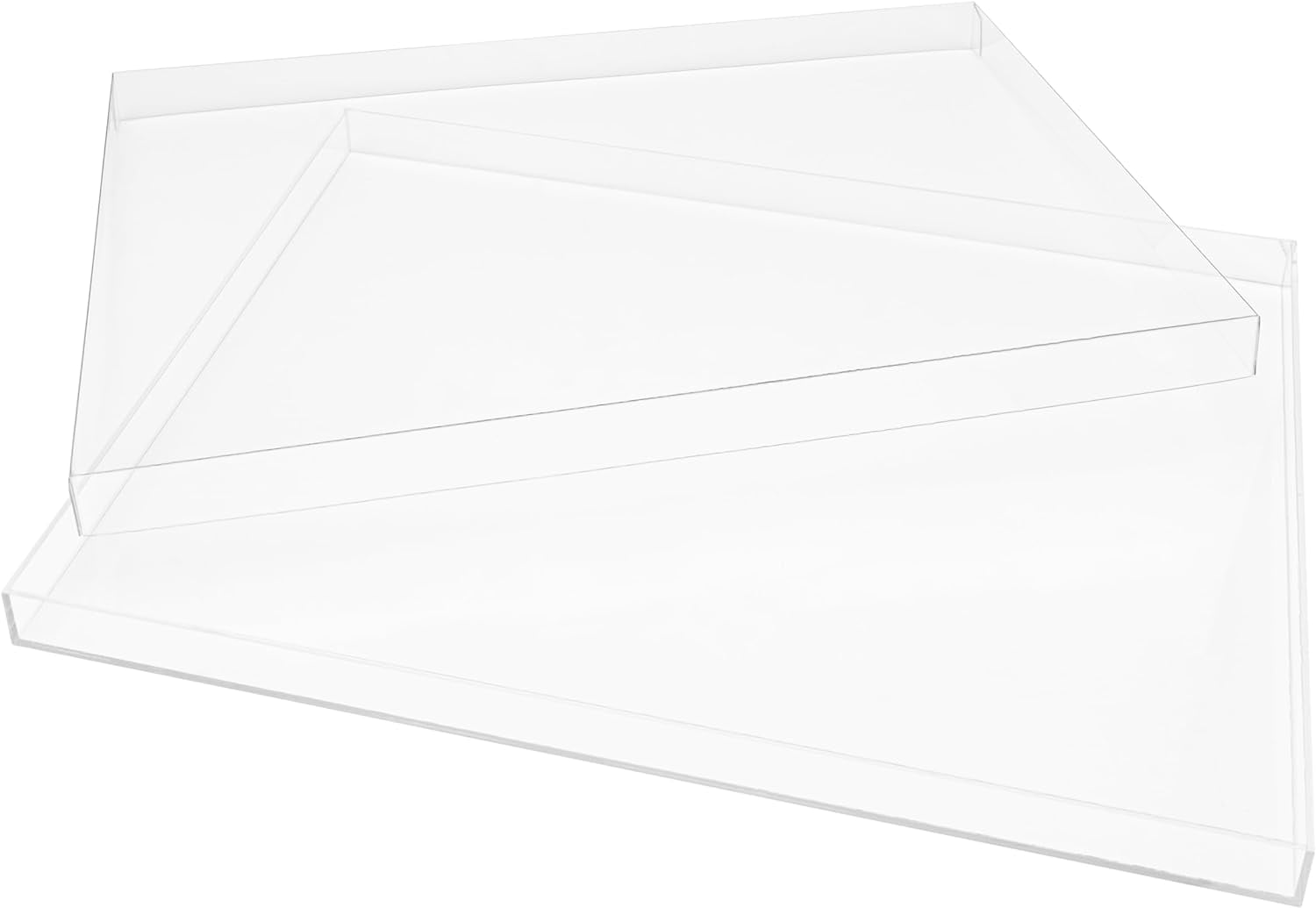 Acrylic Bathroom Countertop Tray - Small Organizer with Lid - 17”x13”x1 ...