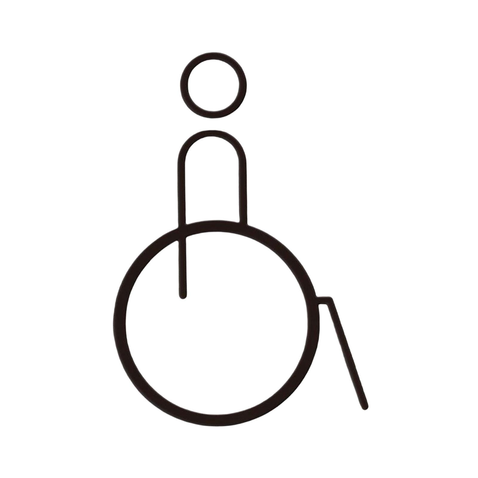 Acrylic Bathroom Restroom Sign Decor Multipurpose Removable Silhouette ...