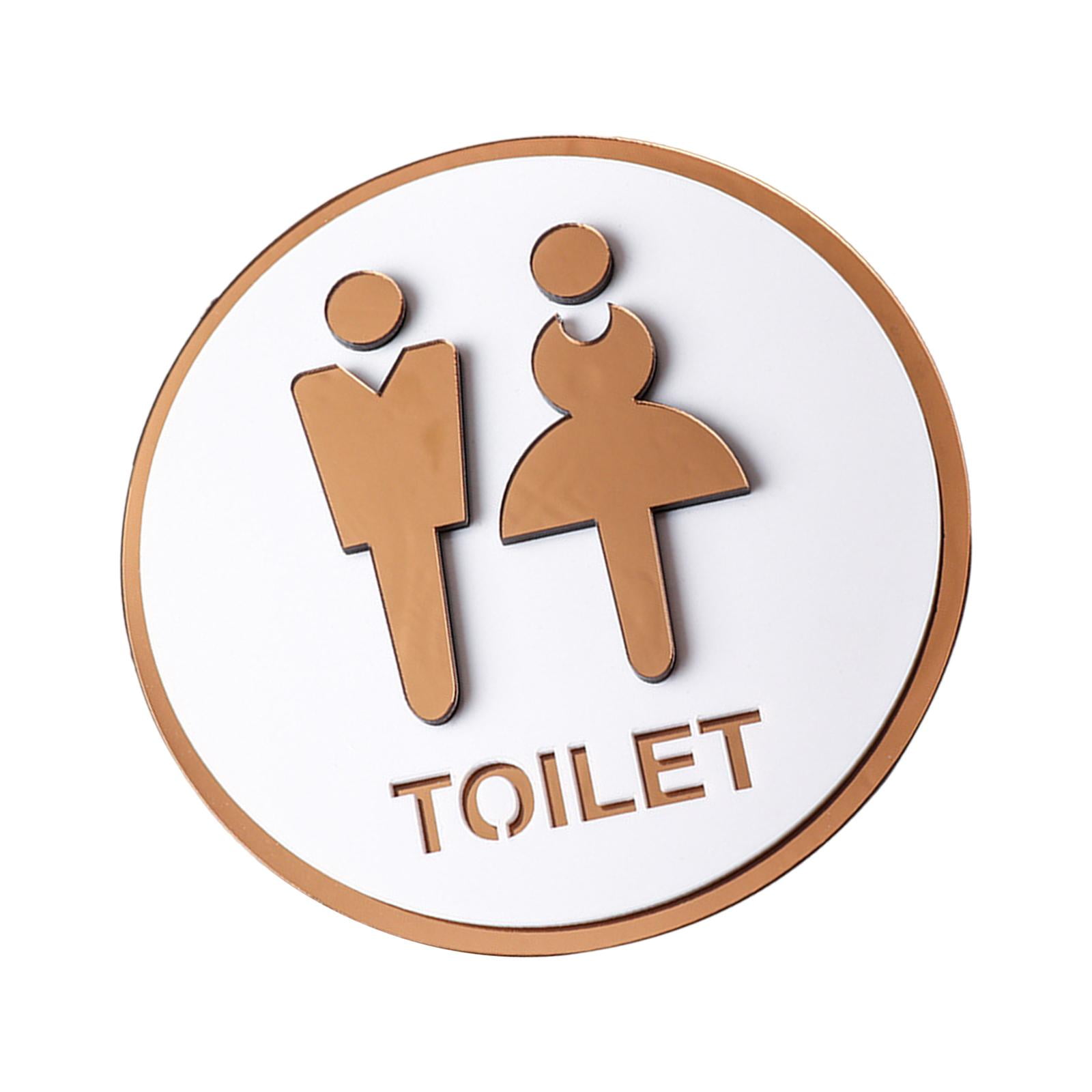Acrylic Bathroom Sign Bathroom Symbols Convenient Assemble Wall Art ...