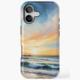 Acrylic Beach View Coastal Painting Case for iPhone 17 16 15 14 13 12 ...
