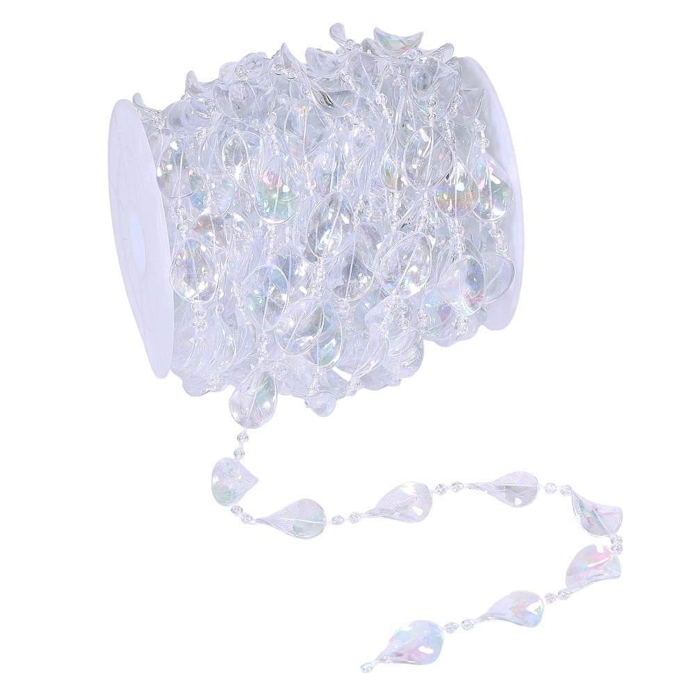 Acrylic Beads Chains Leaf Clear 22x15.5x4.5mm 19m/roll for DIY ...