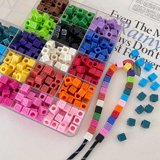 Acrylic Beads Large Hole Beads Cube with Letter Mixed Color 12x12x12mm ...