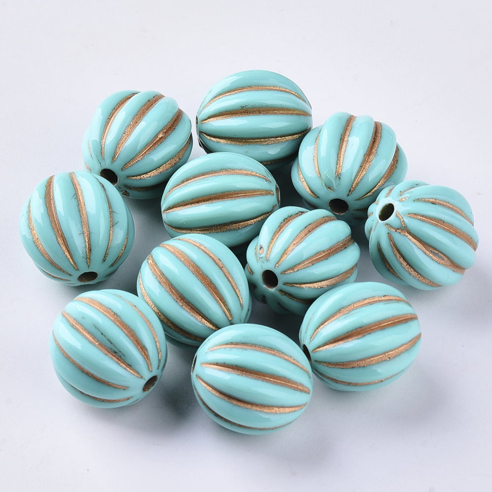 Acrylic Beads Metal Enlaced Plating Acrylic Beads Golden Metal Enlaced ...