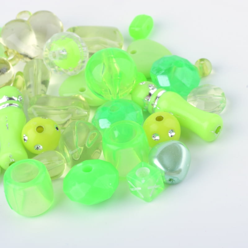 Acrylic Beads Mixed Shapes Lawn Green 5.5~28x6~20x3~11mm Hole: 1~5mm - Walmart.com