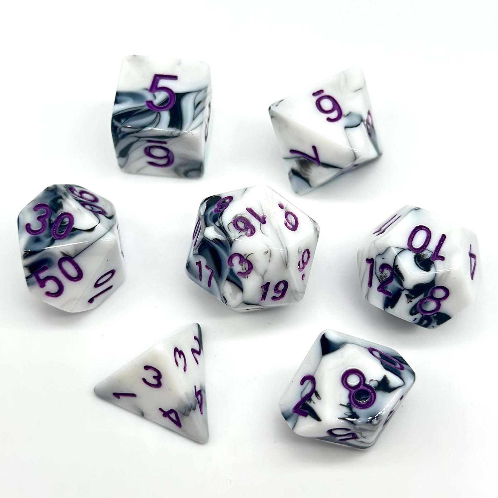 Acrylic Beautiful 7 Piece Set Of Dice And Dungeon DND Two Color Dice ...