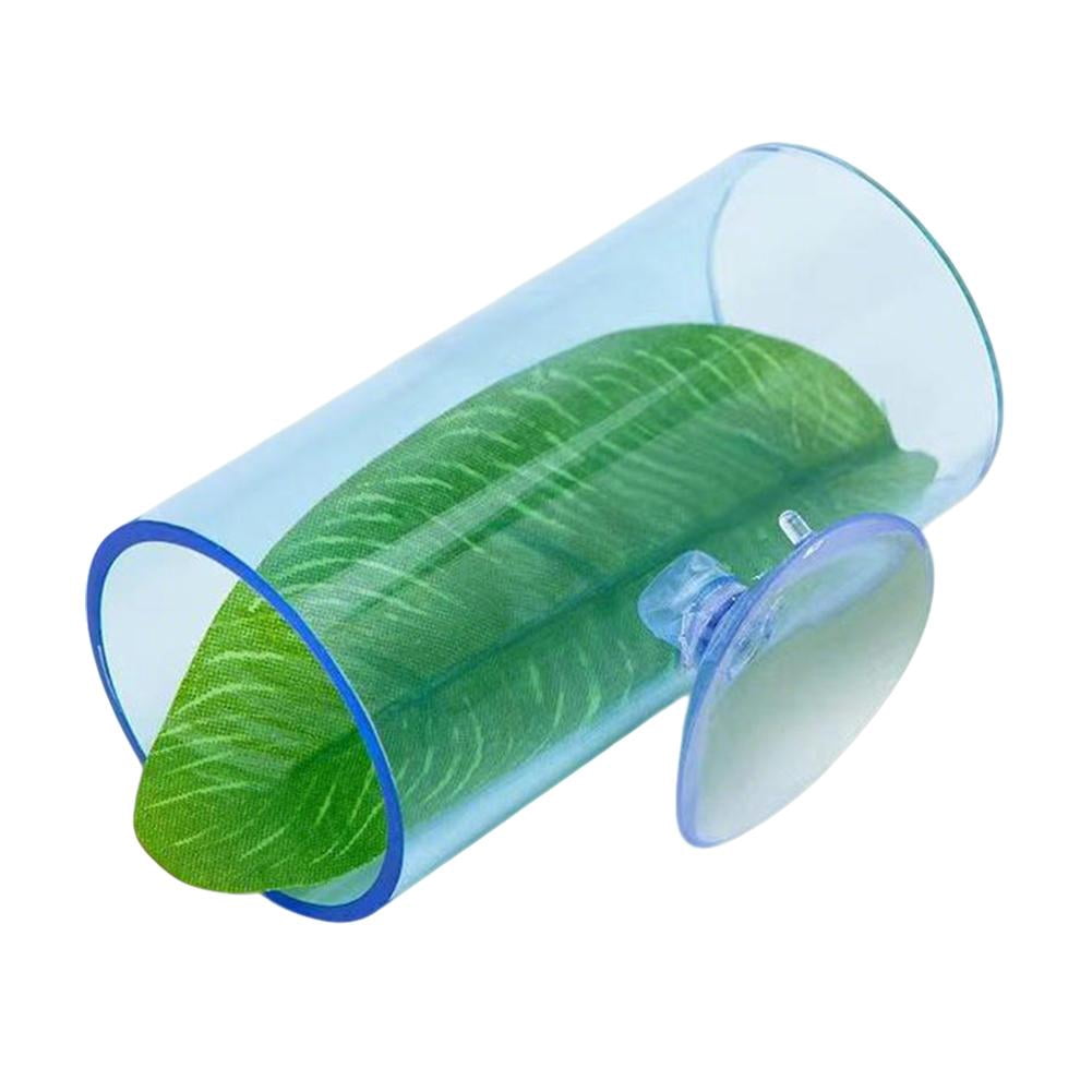 Acrylic Betta Fish Bed Tube with Artificial Leaf and Suction Cup ...