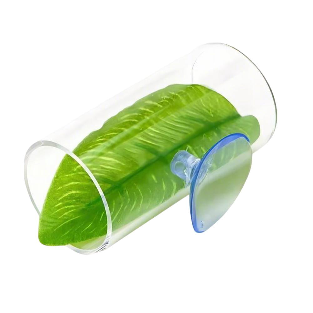 Acrylic Betta Fish Bed Tube with Artificial Leaf and Suction Cup ...