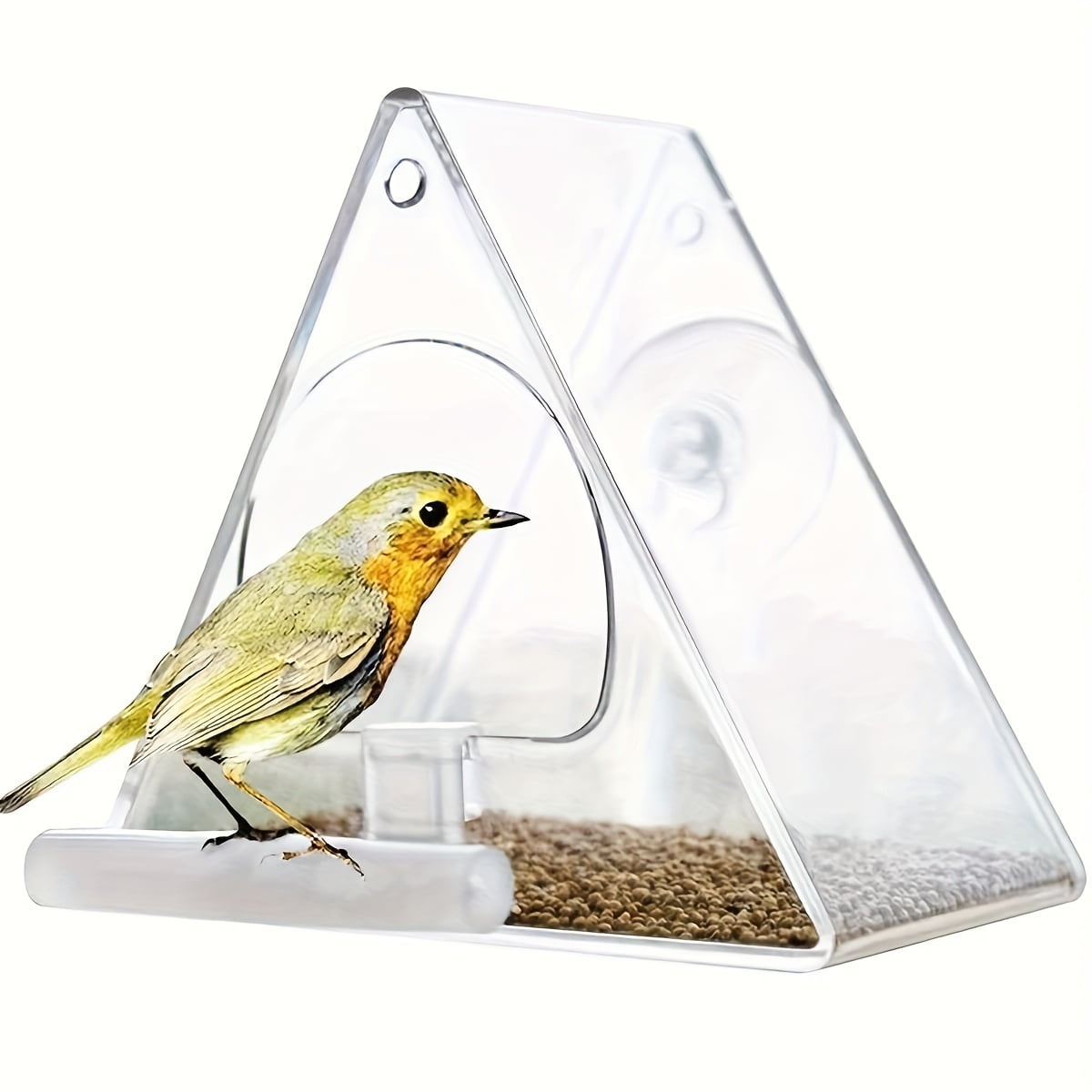 Acrylic Bird Feeder Hanging Seed Feeder with Stand Transparent Wild ...