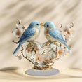 Acrylic Bird and Flower Desktop Ornament, Nature-Inspired Decorative ...