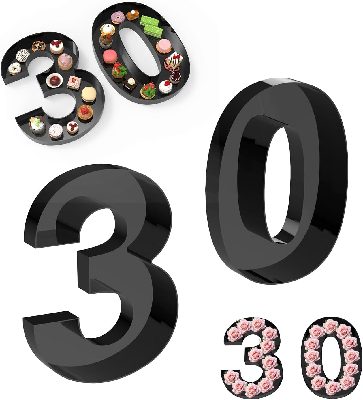 Acrylic Black Charcuterie Numbers Fillable Board Box: Reusable Number ...