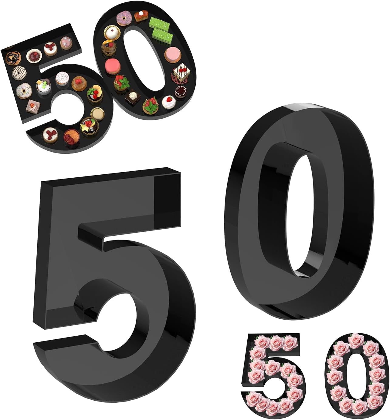 Acrylic Black Charcuterie Numbers Fillable Board Box: Reusable Number ...