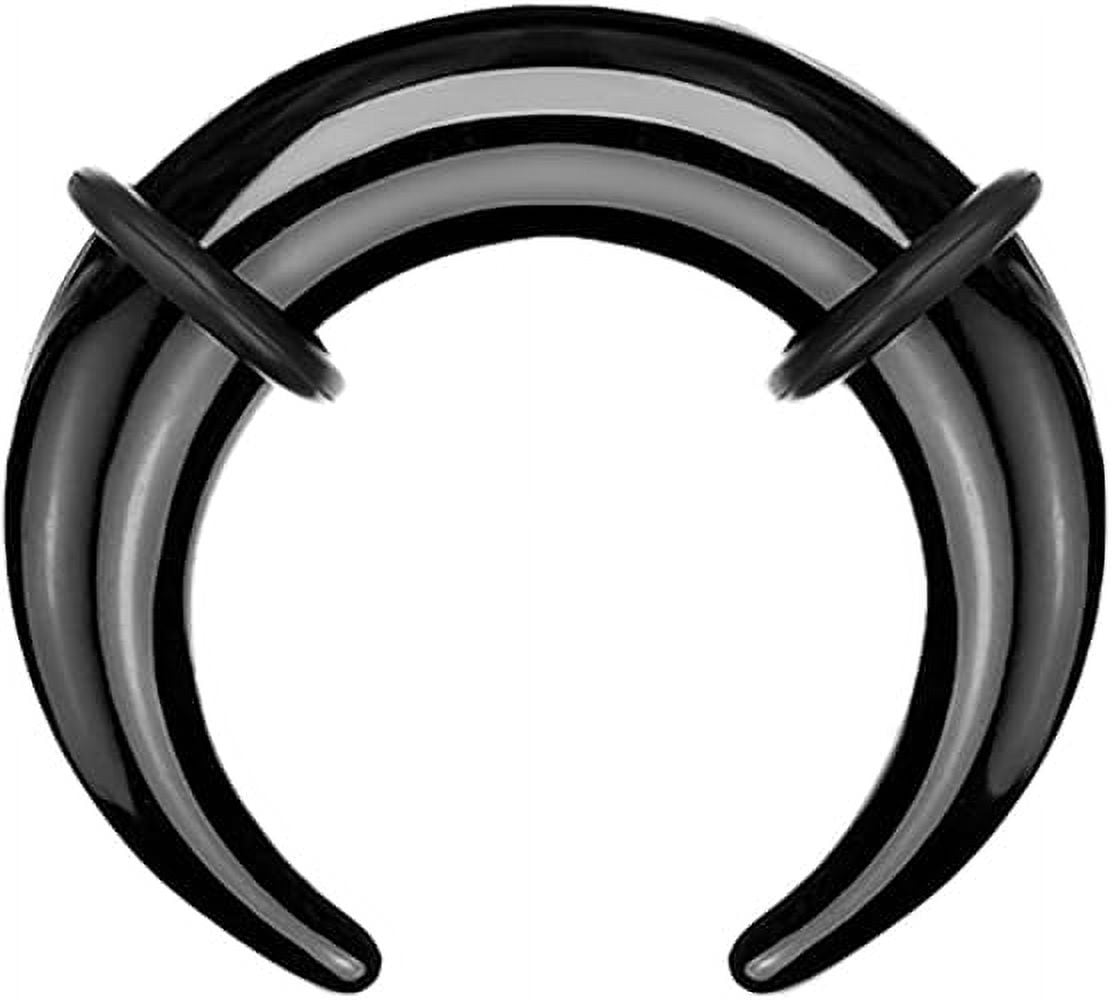 Acrylic Black Septum Pincher Tapers 2G Buffalo Crescen Taper Gauges ...