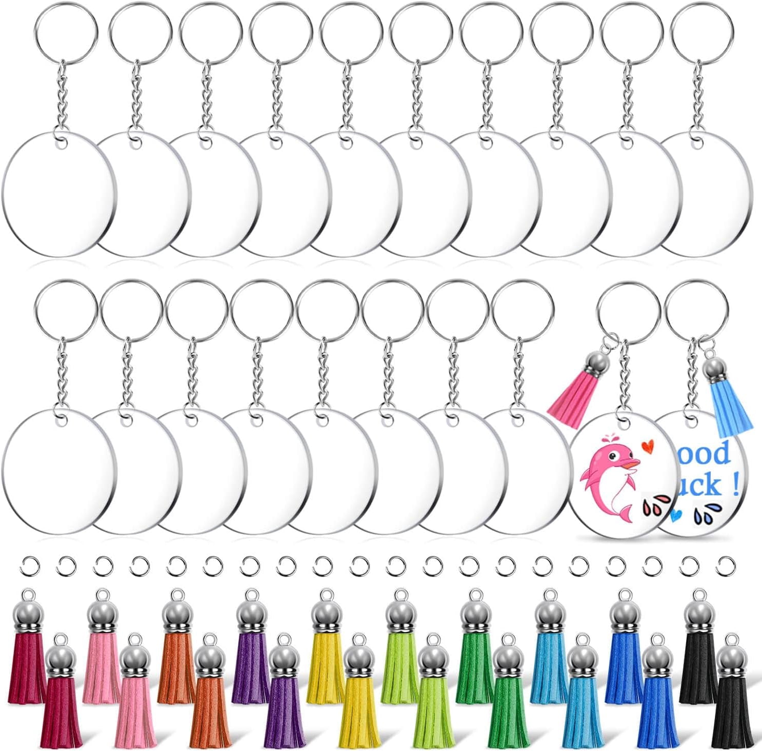 Acrylic Blank Keychains, Shynek Clear Keychain Blanks for Vinyl ...