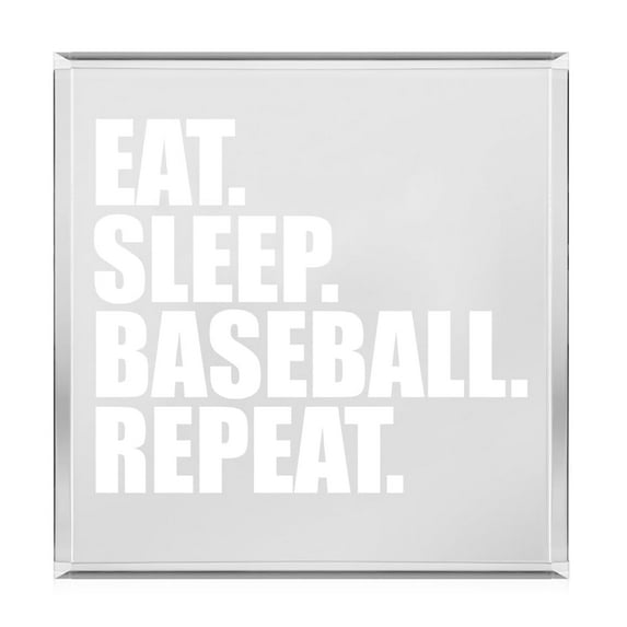 Acrylic Block Sign Art Home Desk Decor Gift Eat Sleep Baseball Repeat ...