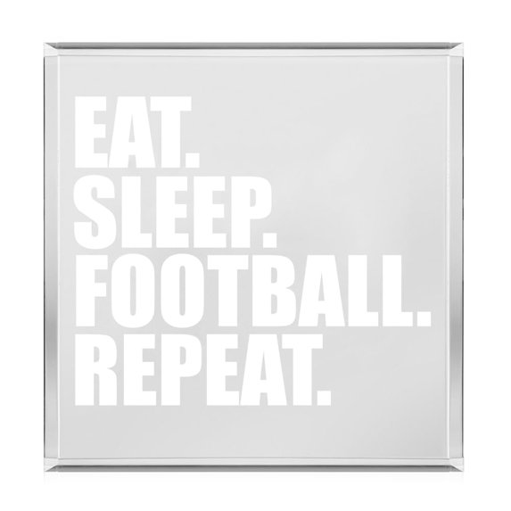 Acrylic Block Sign Art Home Desk Decor Gift Eat Sleep Football Repeat ...