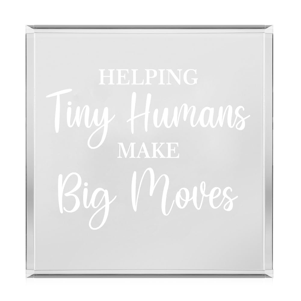 Acrylic Block Sign Art Home Desk Decor Gift Helping Tiny Humans Make ...