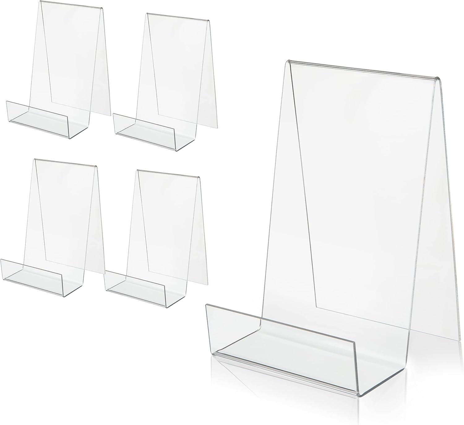 Acrylic Book Easel Stand with Ledge Clear Easels Plate - 5 Pack for ...