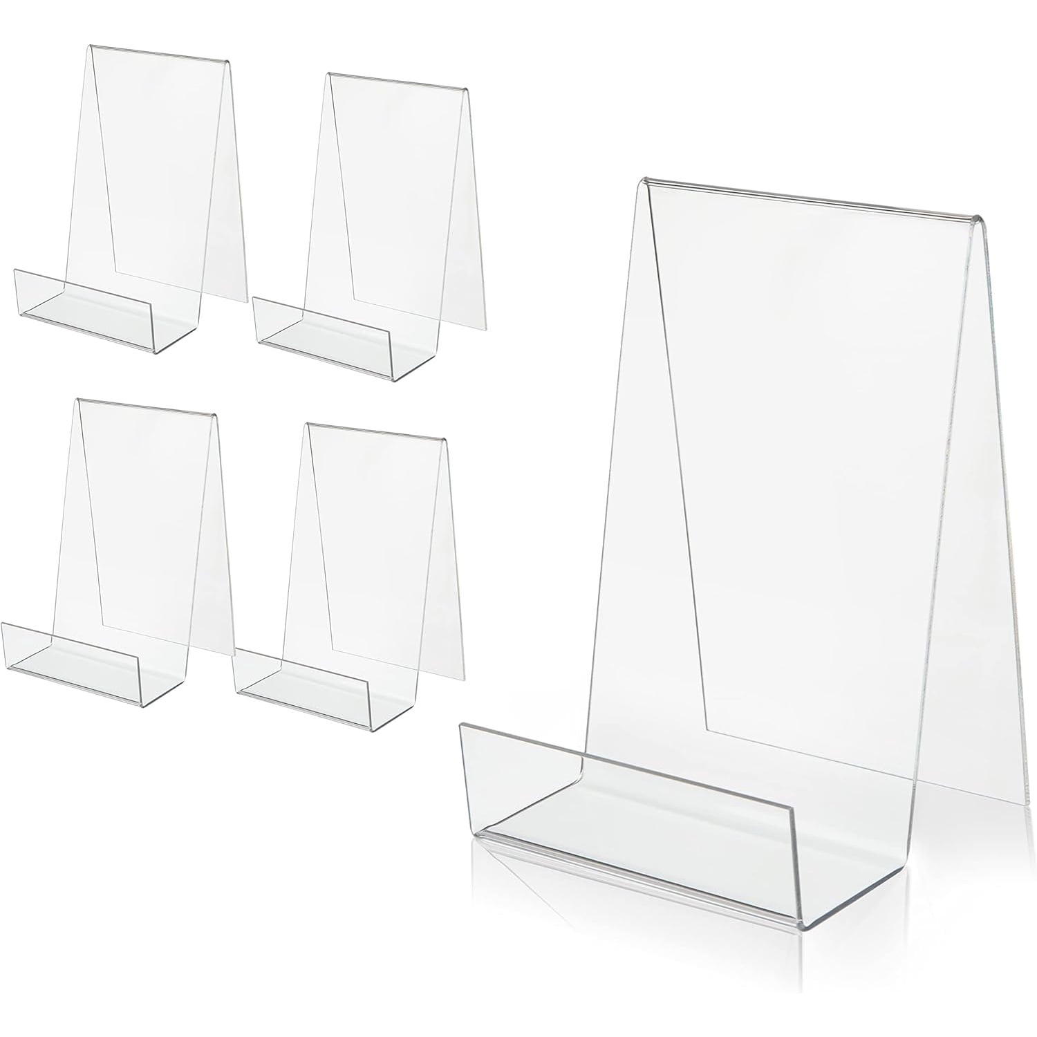 Acrylic Book Easel Stand with Ledge Clear Easels Plate - 5 Pack for ...