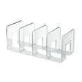 Acrylic Book End Book Shelf Bookend Magazine Stand 4 Compartment Space ...