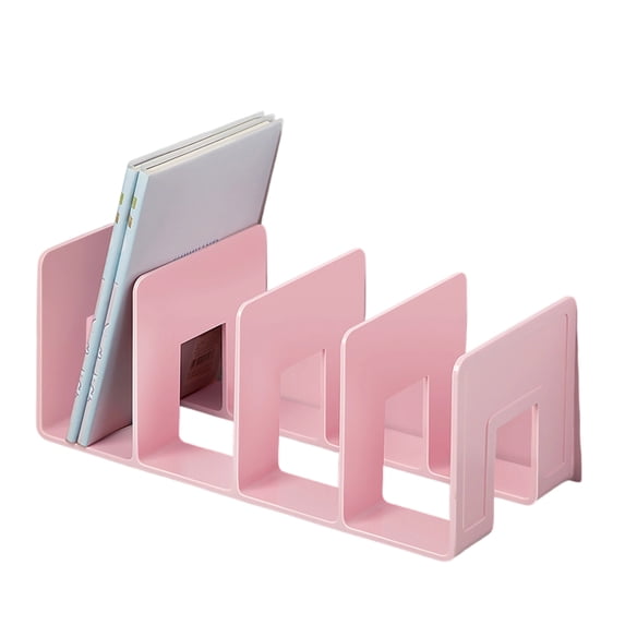 Acrylic Book End Book Shelf Bookend Magazine Stand 4 Compartment Space ...