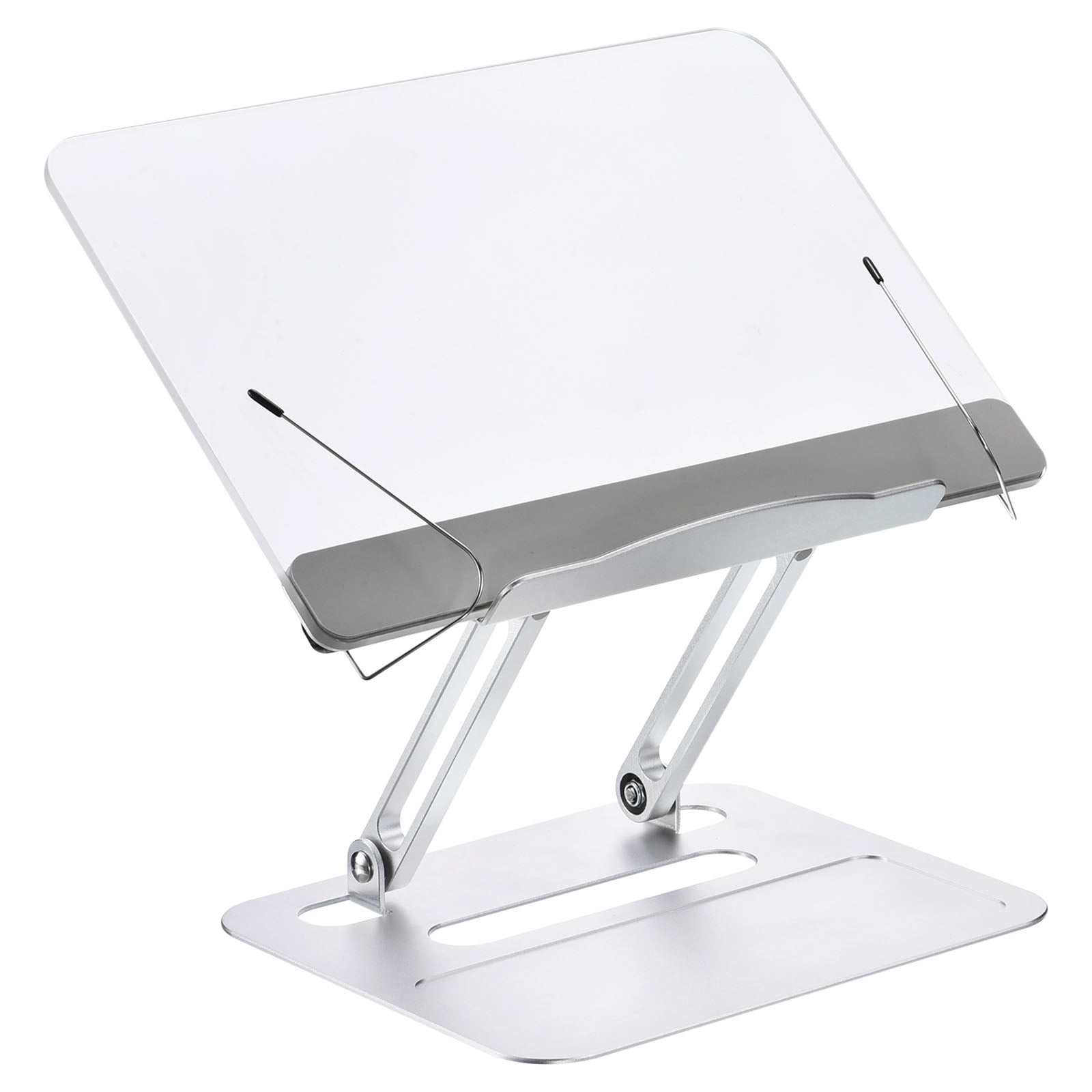 Acrylic Book Stand, Adjustable Height Book Holder Tray with Metal Page ...