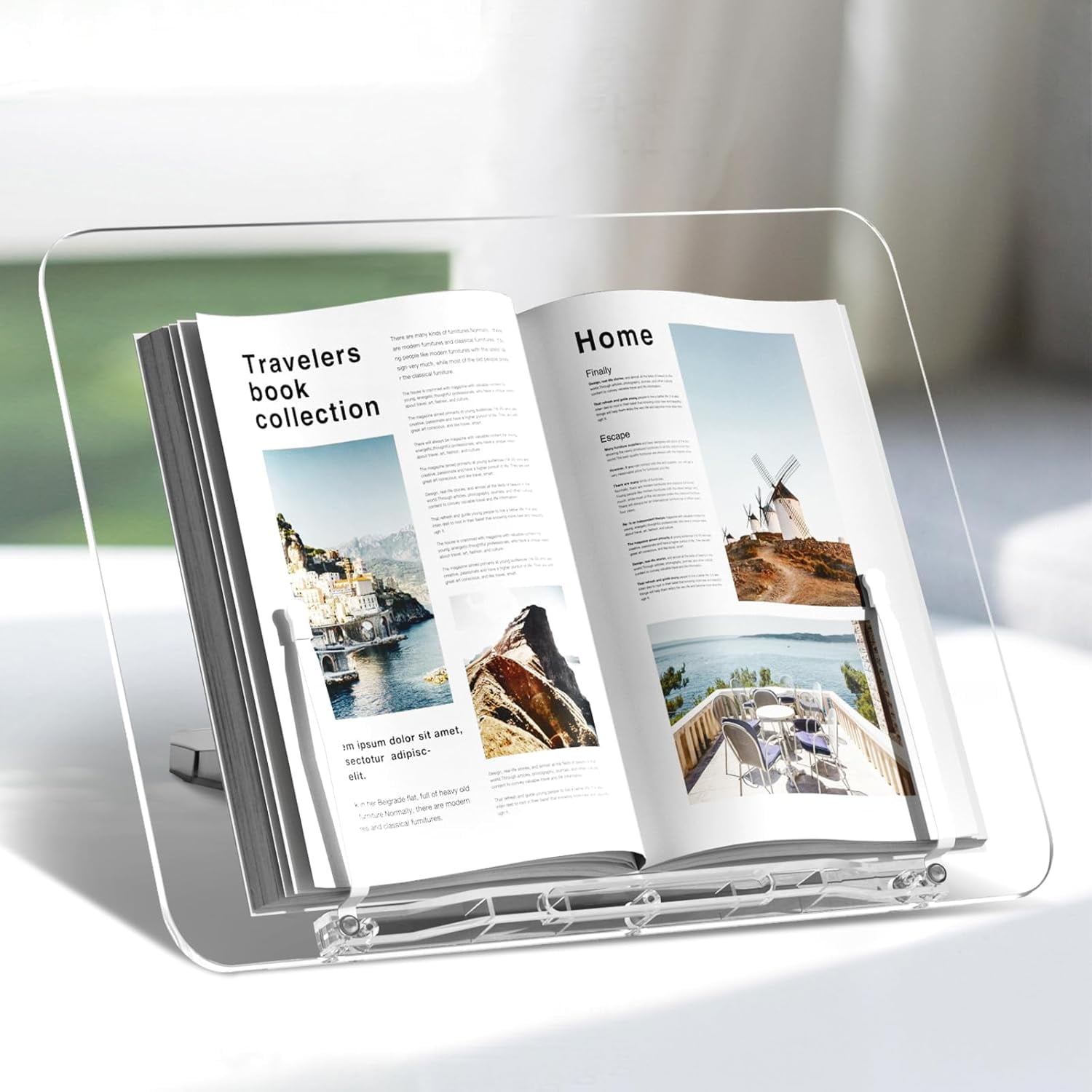 Acrylic Book Stand, Angle Adjustable Book Display Stand,Foldable ...