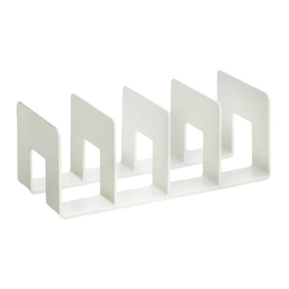 Acrylic Book Stand Desktop Book Holder with 4 Partitions Storage Rack ...