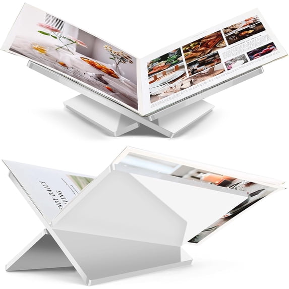 Acrylic Book Stand Large White Acrylic Book Holder, 12.5" x 9.5" x 5.7 ...