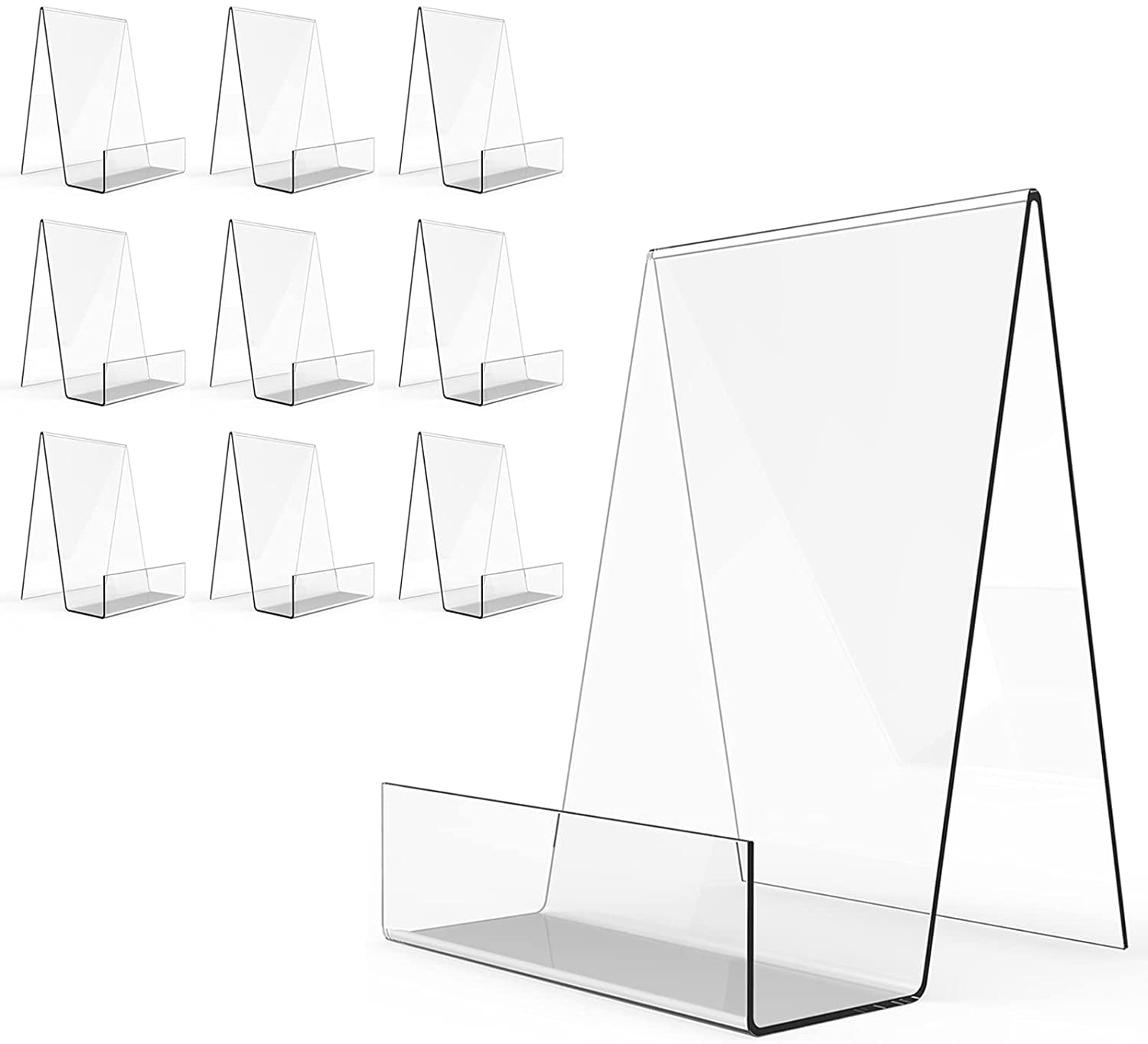 Acrylic Book Stand with Ledge,10PC 6 Inch Clear Acrylic Display Easel ...