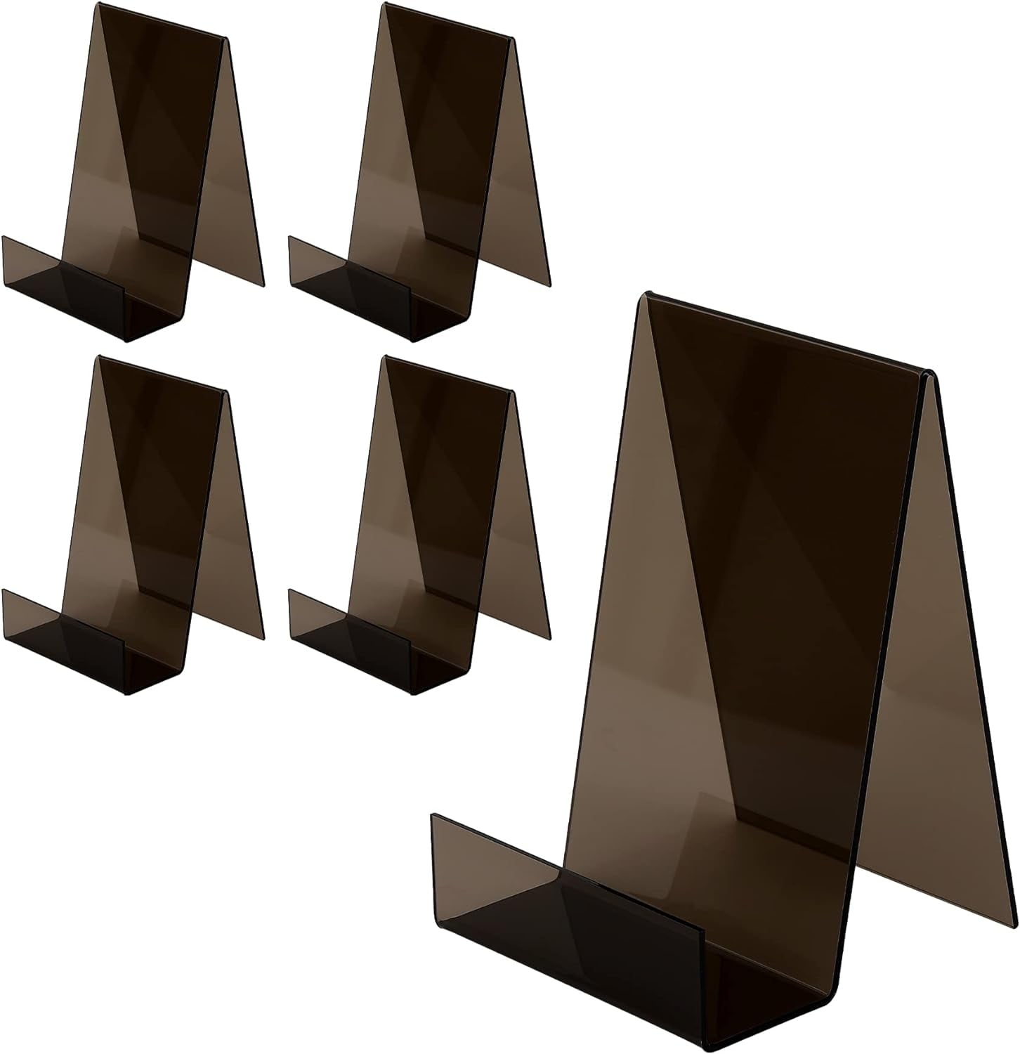 Acrylic Book Stand with Ledge Clear Black Display Easels Plate - 5 Pack ...