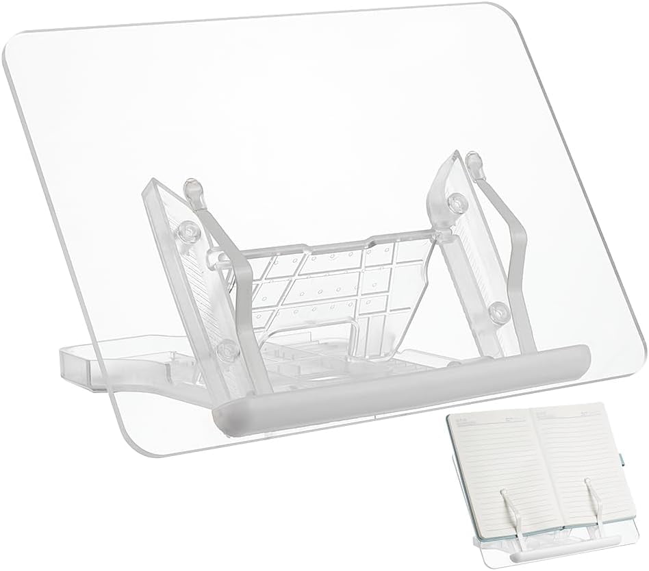 Acrylic Book Stand for Reading Adjustable Tabletop Acrylic Bookshelf ...