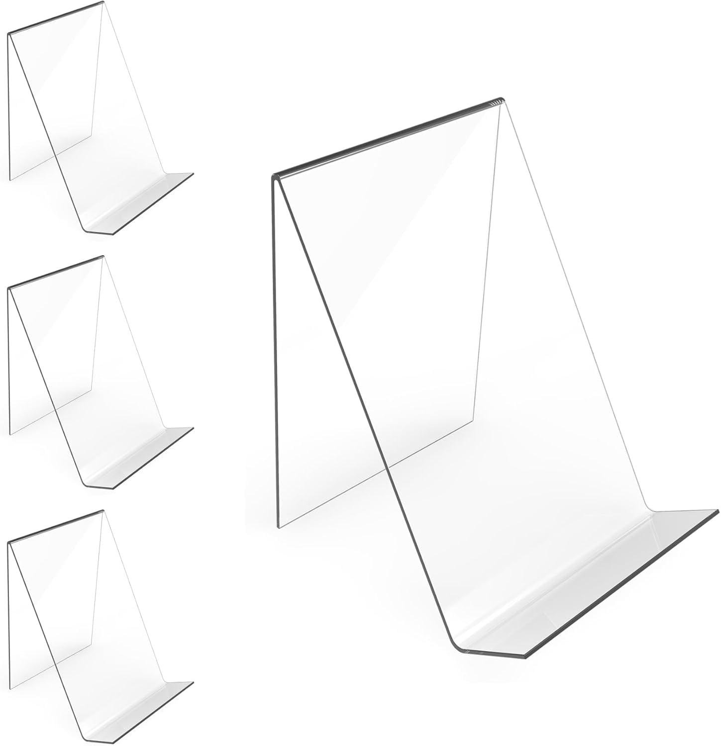 Acrylic Book Stand Without Ledge,6 Inch 4PC Clear Acrylic Display Easel ...