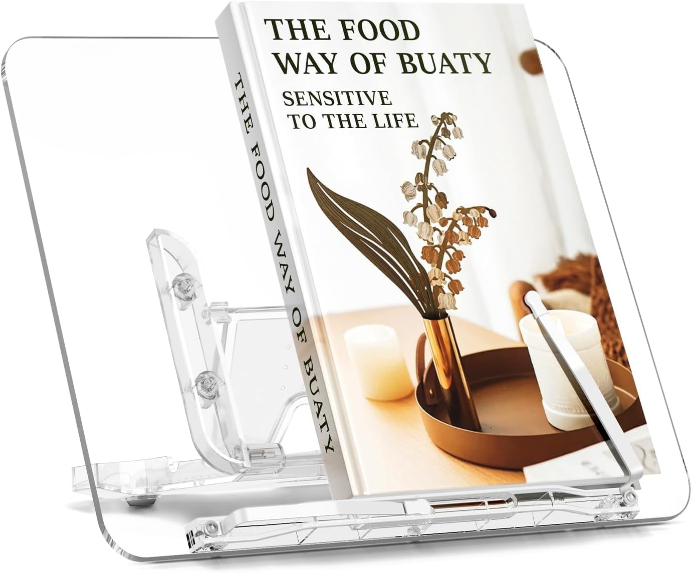 Acrylic Book Stand for Reading, Portable Book Holder for Desk, Angle ...