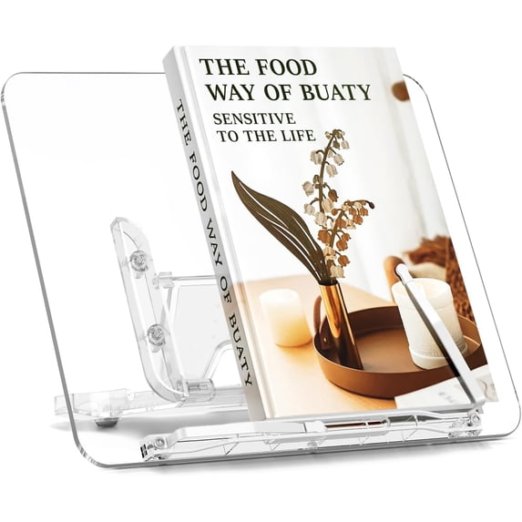 Acrylic Book Stand for Reading, Portable Book Holder for Desk, Angle ...