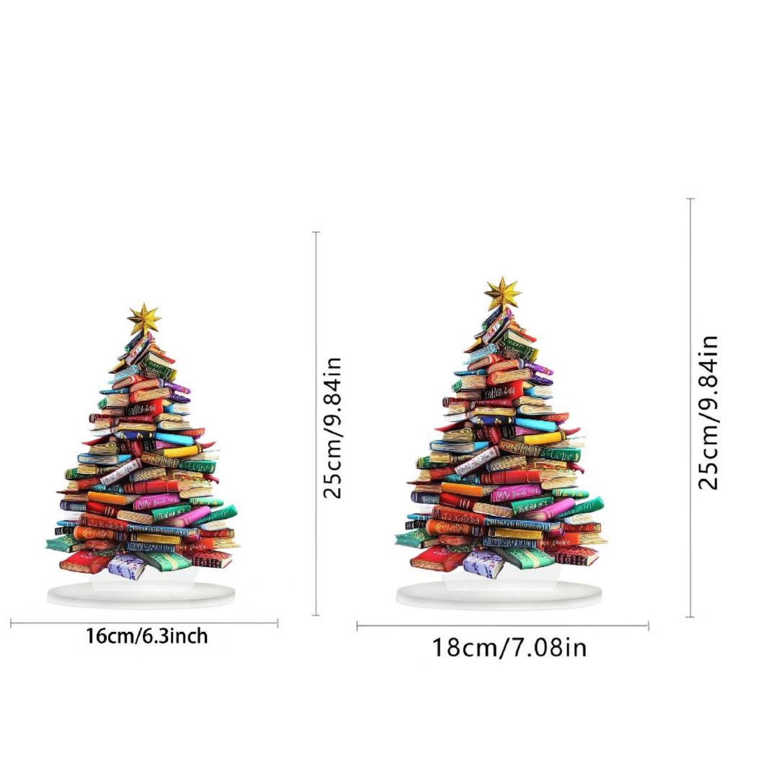 Acrylic Book Tree Desktop Decoration Set | Christmas Tree Shape with ...