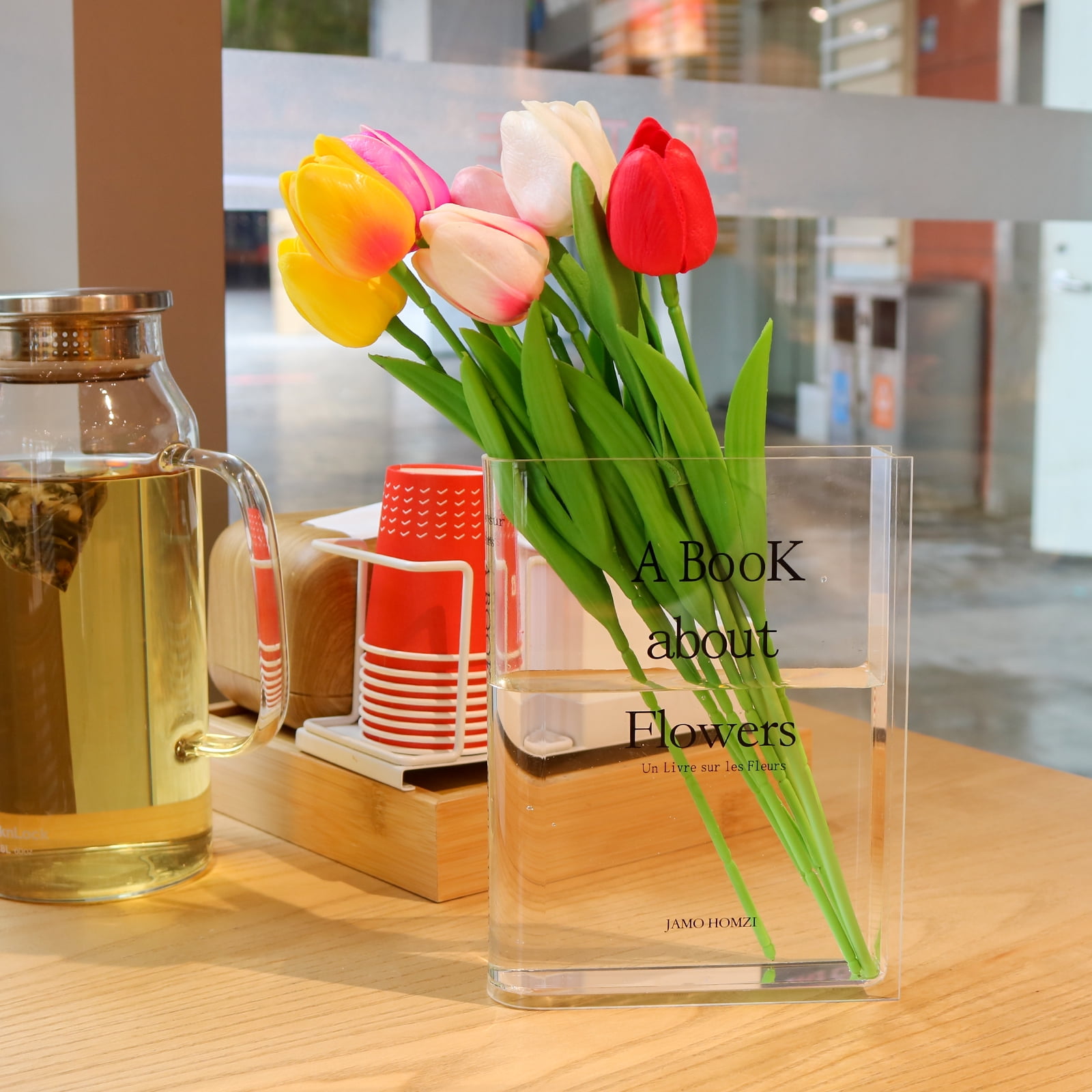Acrylic Book Vase,Transparent Flower Vase Book Vase for Flowers,Clear ...
