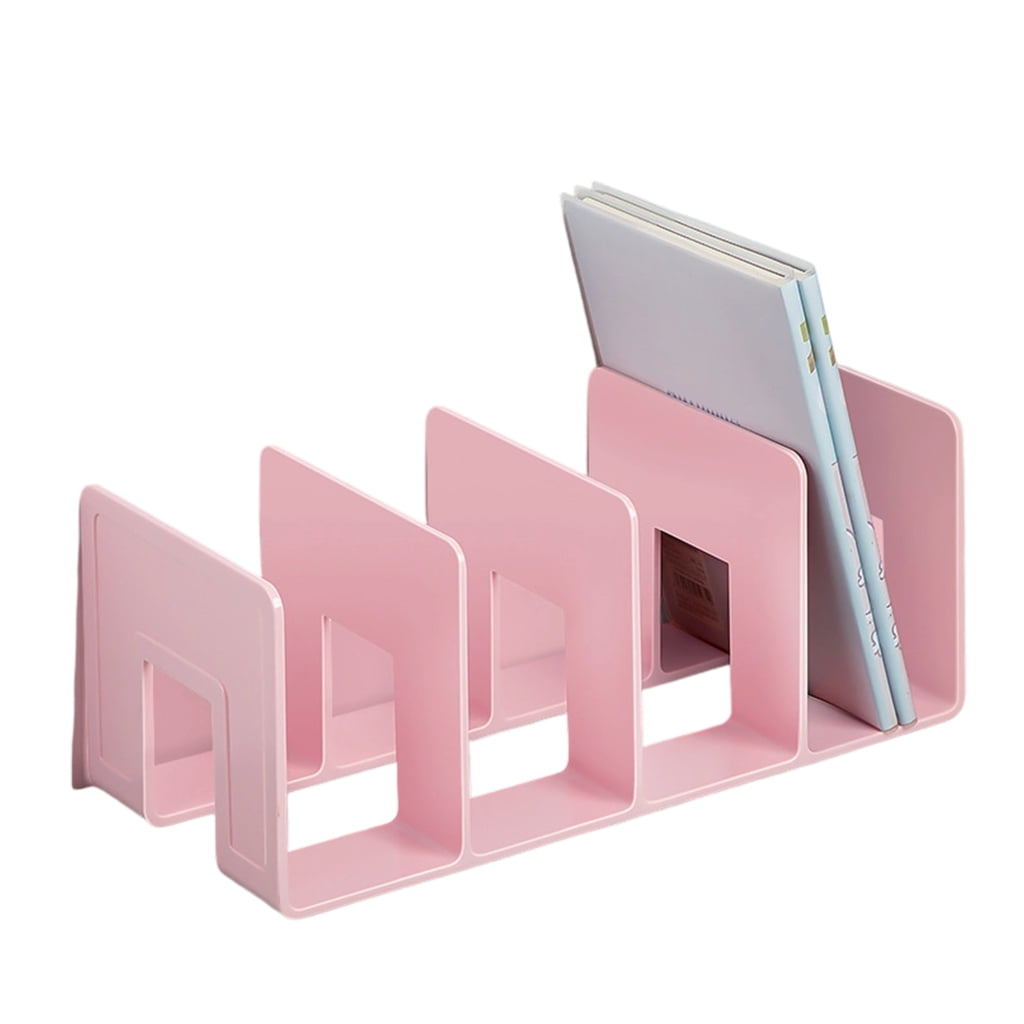 Acrylic Bookend for Shelf 4 Compartments Desk Book End Book Magazine ...