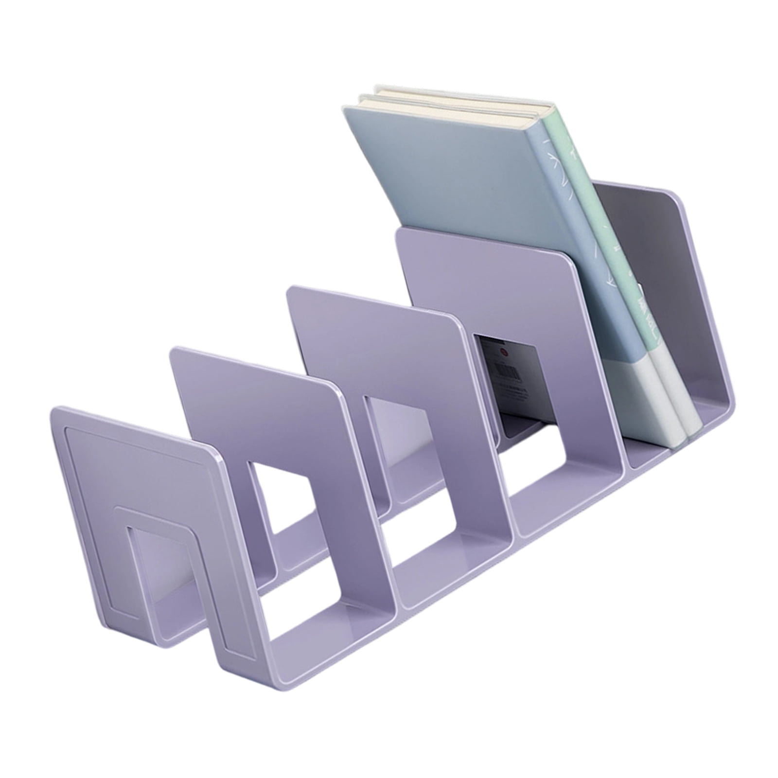 Acrylic Bookend for Shelf 4 Compartments Desk Book End Book Magazine ...