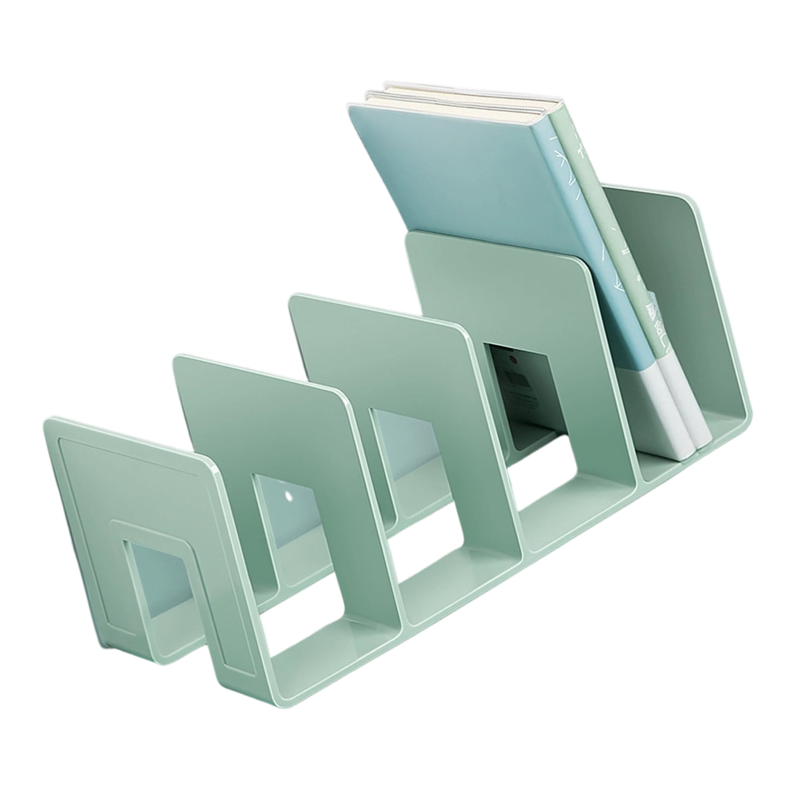 Acrylic Bookend for Shelf 4 Compartments Desk Book End Book Magazine ...