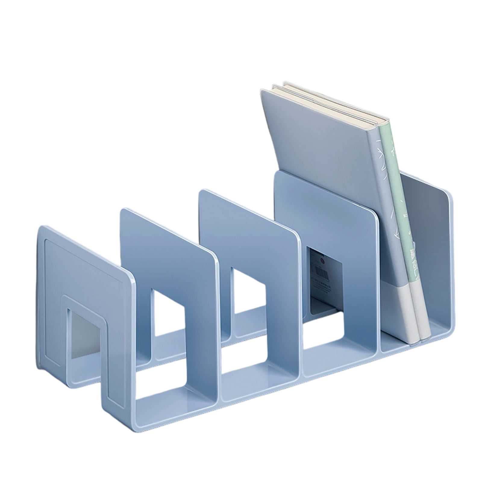 Acrylic Bookend for Shelf 4 Compartments Desk Book End Book Magazine ...