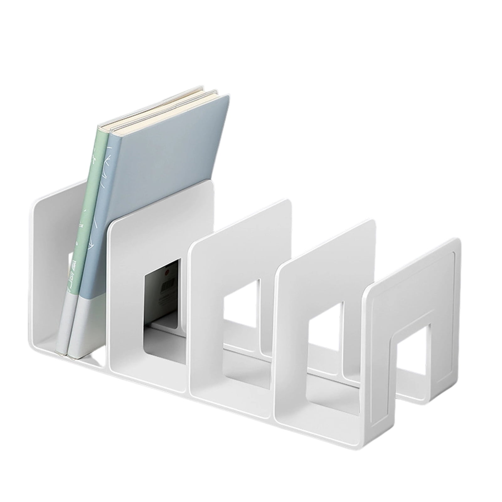 Acrylic Bookend for Shelf 4 Compartments Desk Book End Book Magazine ...