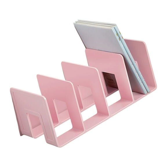 Acrylic Bookends for Shelf 4 Section Book End Magazine Stand Book ...