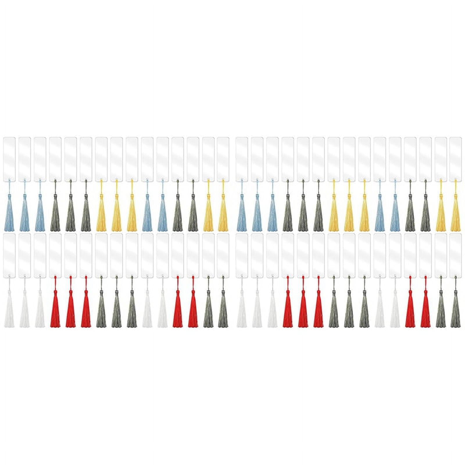 Acrylic Bookmark Blanks,60Pcs Clear Craft Bookmarks with 60 Pcs ...